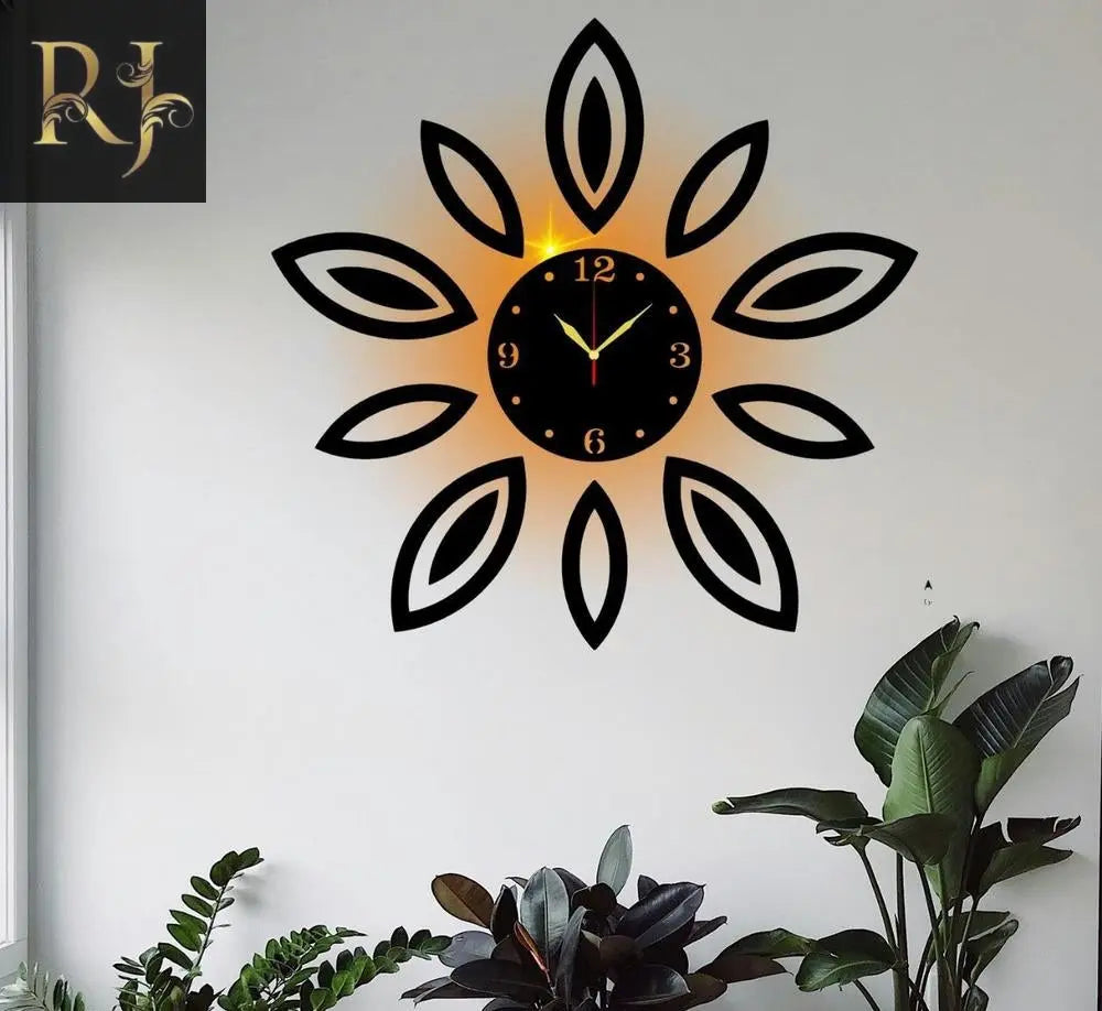 12 - Hour Display Analogue Clock With Light - RJ Kollection